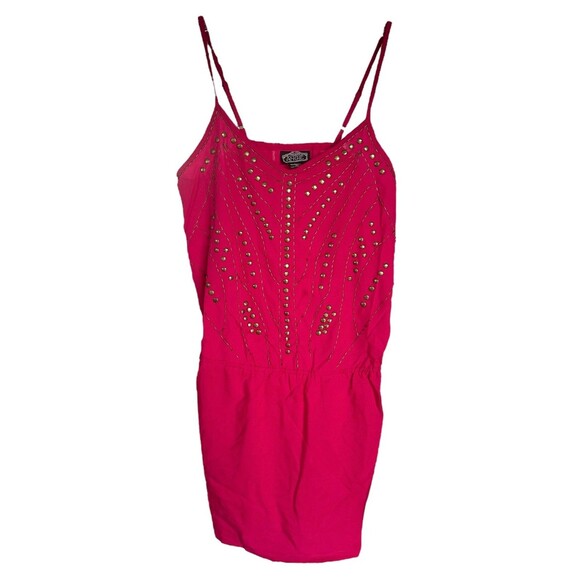 Angie | Dresses | Angie Womens Embellished Beaded Mini Dress Adjustable ...